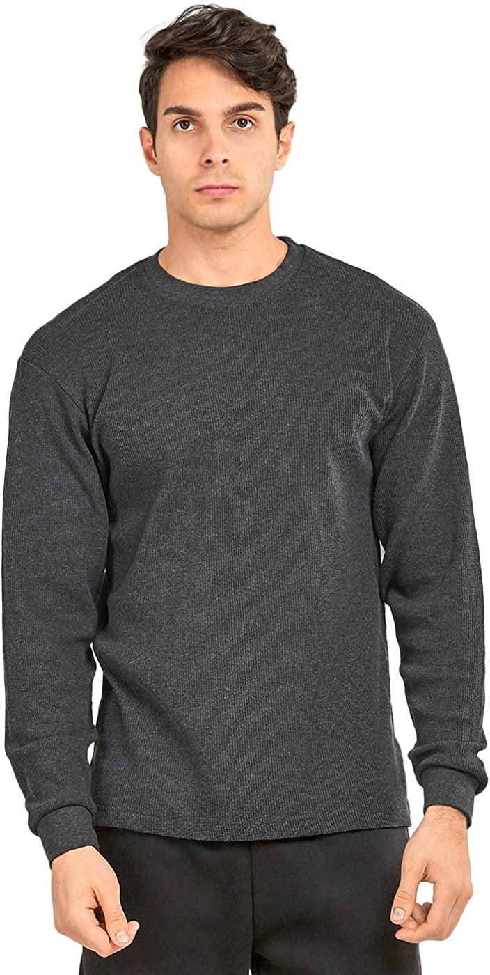 Thermal Top - Men's Classic Crewneck Waffle Knit Thermal Top 3XL ...