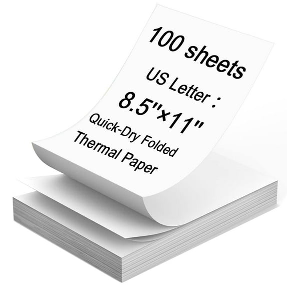 Thermal Transfer Paper 8.5 x 11 Inch, 100 Sheets Continuous Folded ...