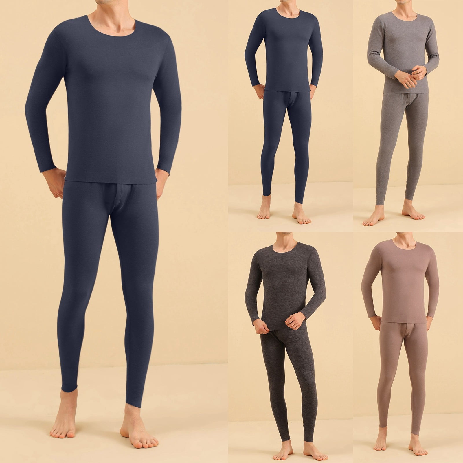 Thermal Underwear Men Base Layer Set Mens Velvet Thermal Underwear Set ...