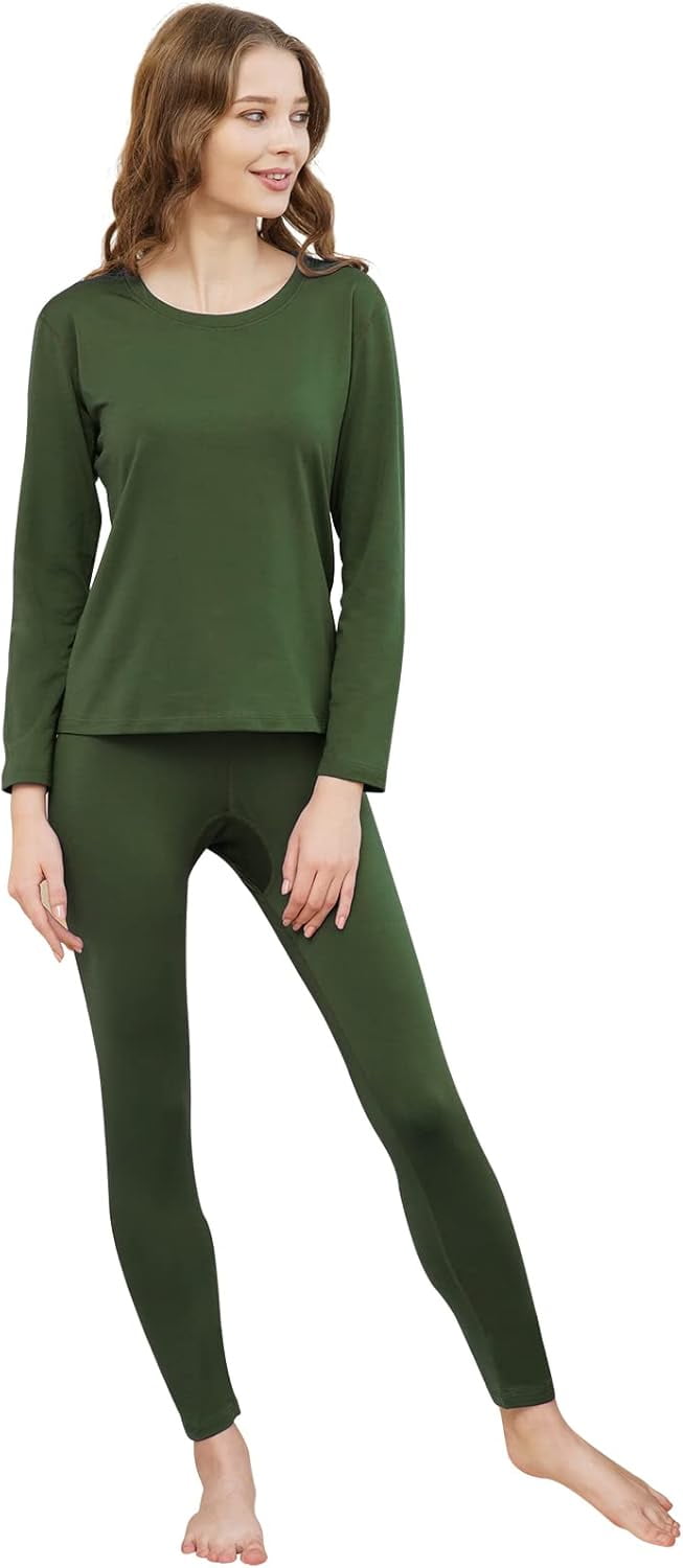 Thermal Underwear Women Ultra-Soft Set Base Layer Top & Bottom Long ...