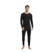 Long Johns Crewneck Thermal Underwear Set for Men Fleece Lined Winter ...
