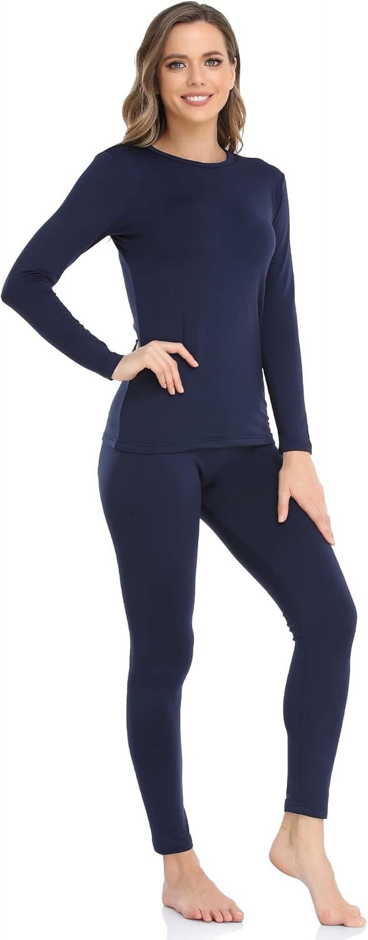 Thermal Underwear for Women Long Johns with Fleece Lined Base Layer ...