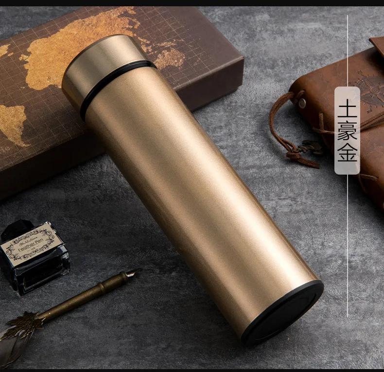 Thermal Water Bottle Digital Thermos Stainless Steel Tea Infuser Cup ...