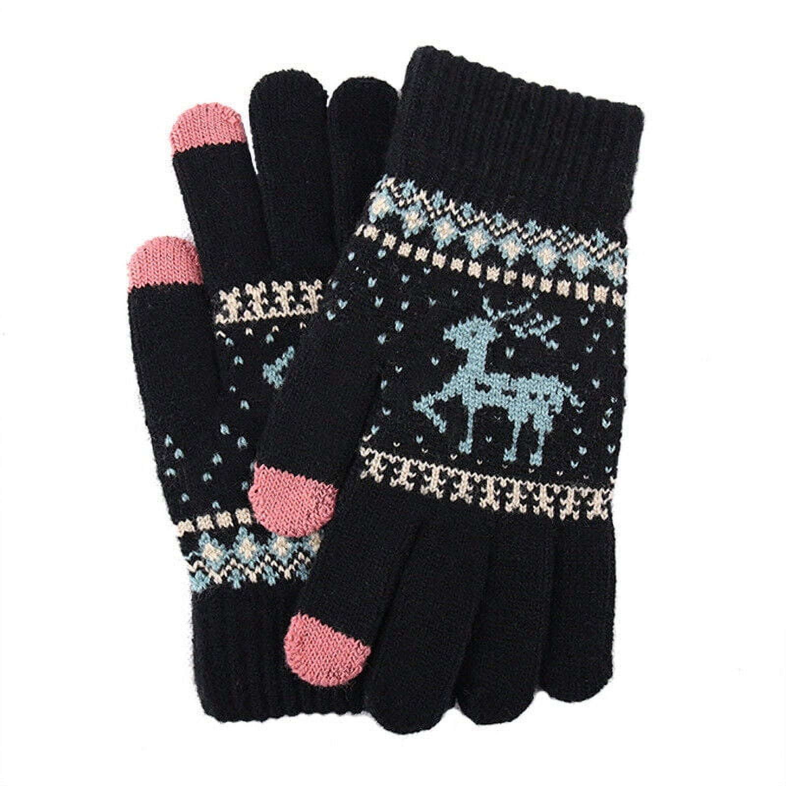 Thermal Windproof Knitted Winter Gloves Touch Screen Warm Mittens for ...