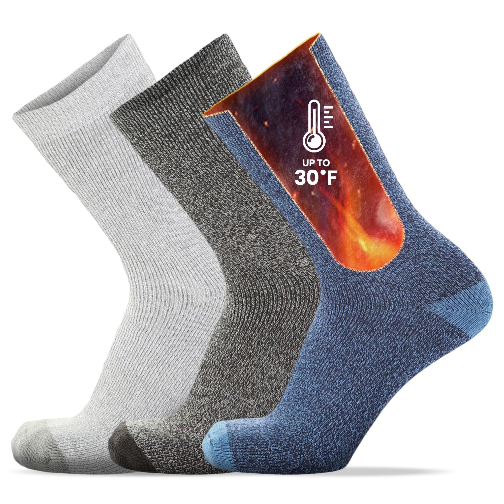 Thermal Winter Socks for Men, Moisture-Wicking Warm Socks for Men ...