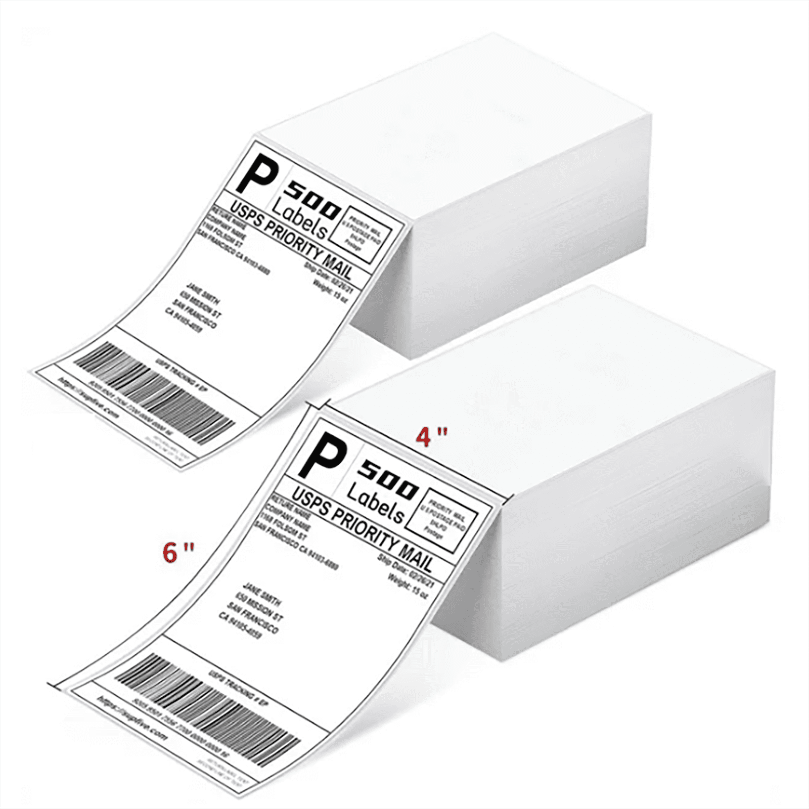 Thermal label 4x6 perforated transport label 500 folding labels ...