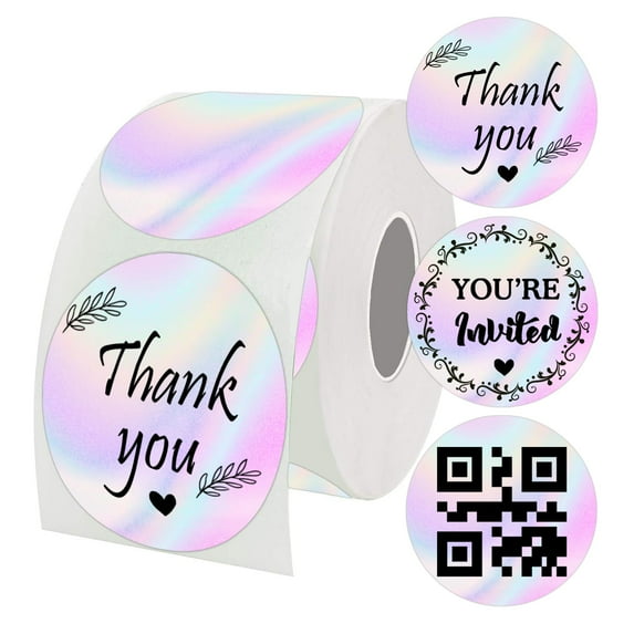 Thermal printer labels 2 inch, 500 stickers per roll, round color code ...
