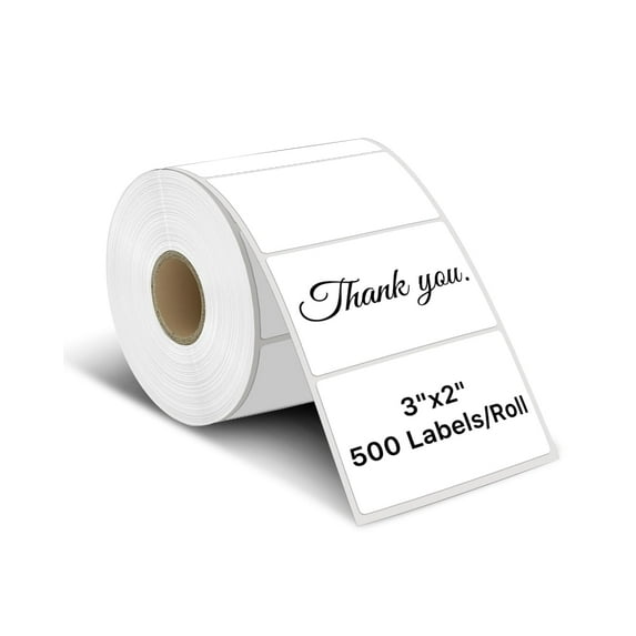 Thermal printer labels 3" x 2", white rectangle thermal stickers, 500 ...