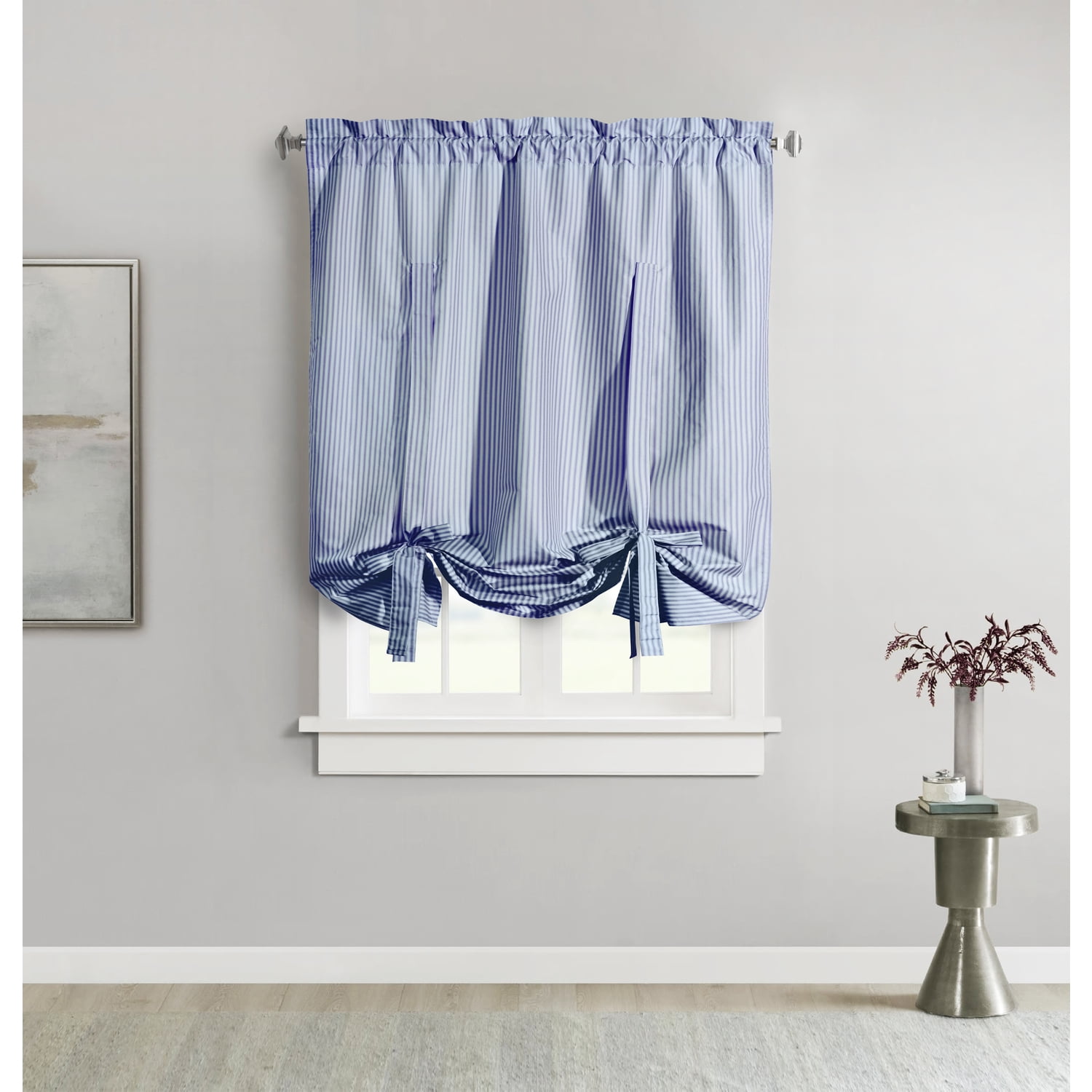 Thermalogic Ticking Stripe Pole Top Curtain Tie-up Window Dressing 40 x ...