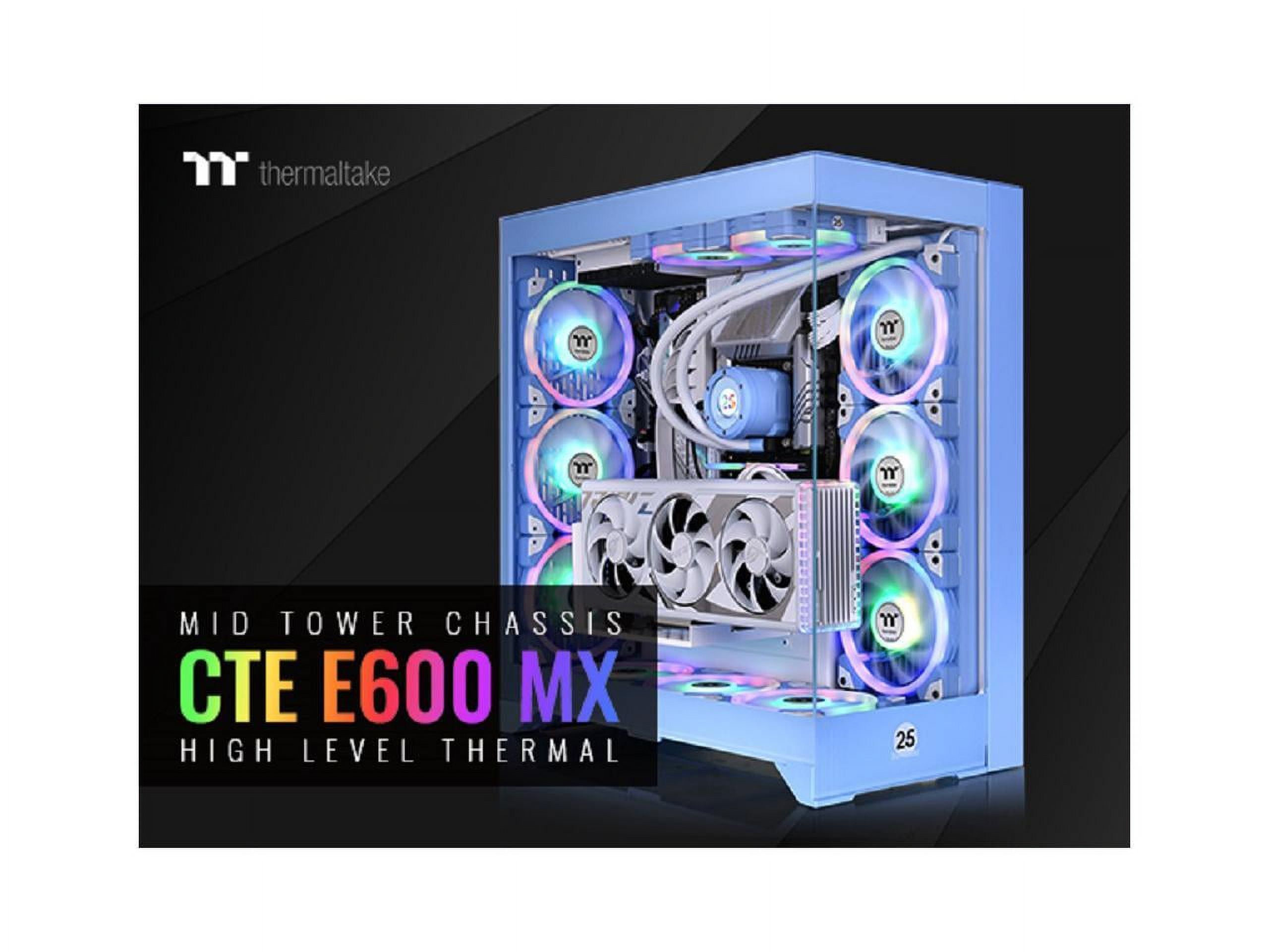Thermaltake CTE E600 MX Hydrangea Blue Mid Tower E-ATX Case with Centralized Thermal Efficiency ...