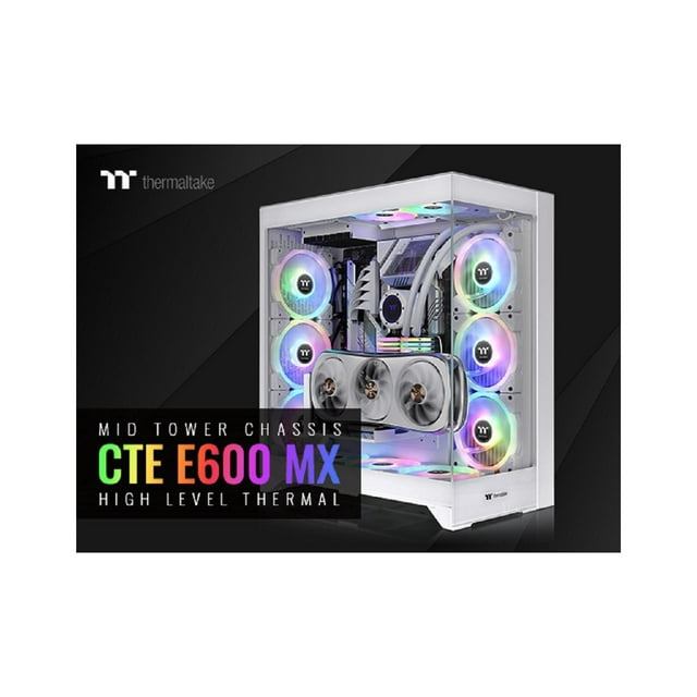 Thermaltake CTE E600 MX Snow Mid Tower E-ATX Case with Centralized Thermal Efficiency Design ...