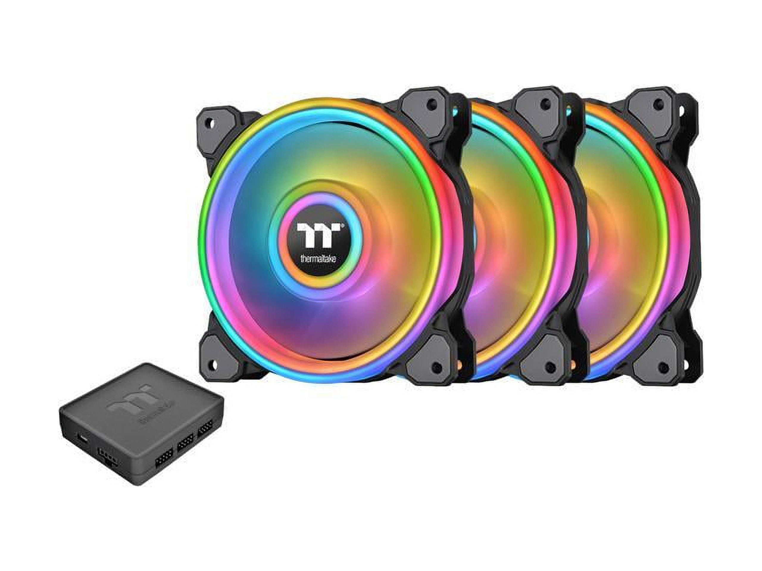 Thermaltake Riing Quad CL-F088-PL12SW-B RGB LED Radiator Fan 3 Pack ...