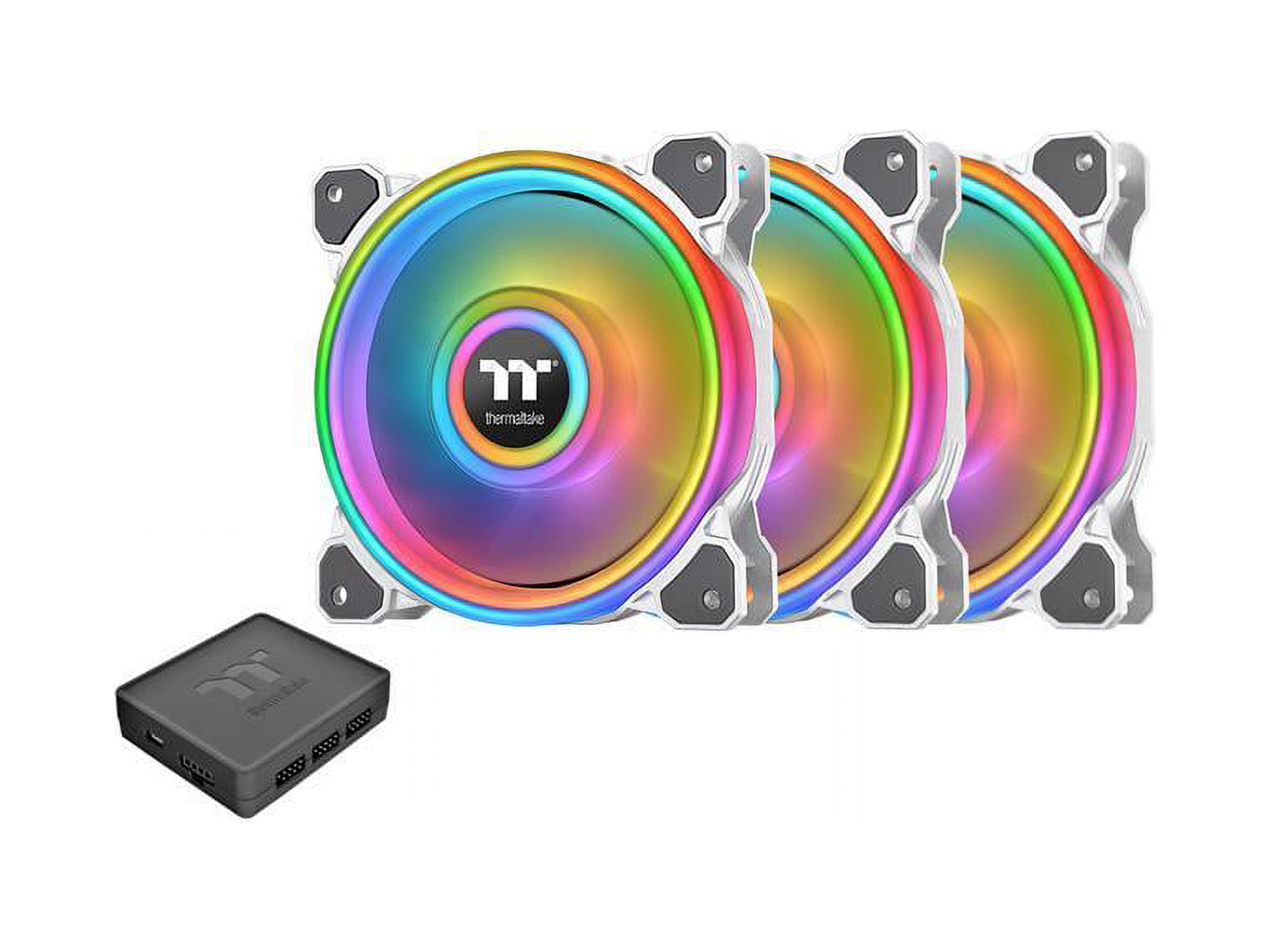Thermaltake Riing Quad CL-F100-PL12SW-B 120 mm RGB LED Radiator Fan ...