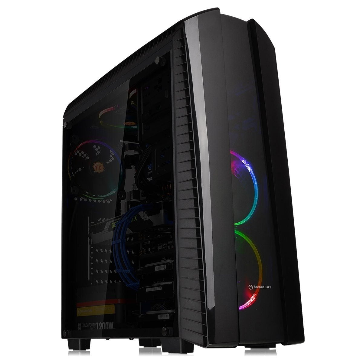 Thermaltake Versa N27 ATX Mid Tower Computer Case with 3 X LED Fans ...