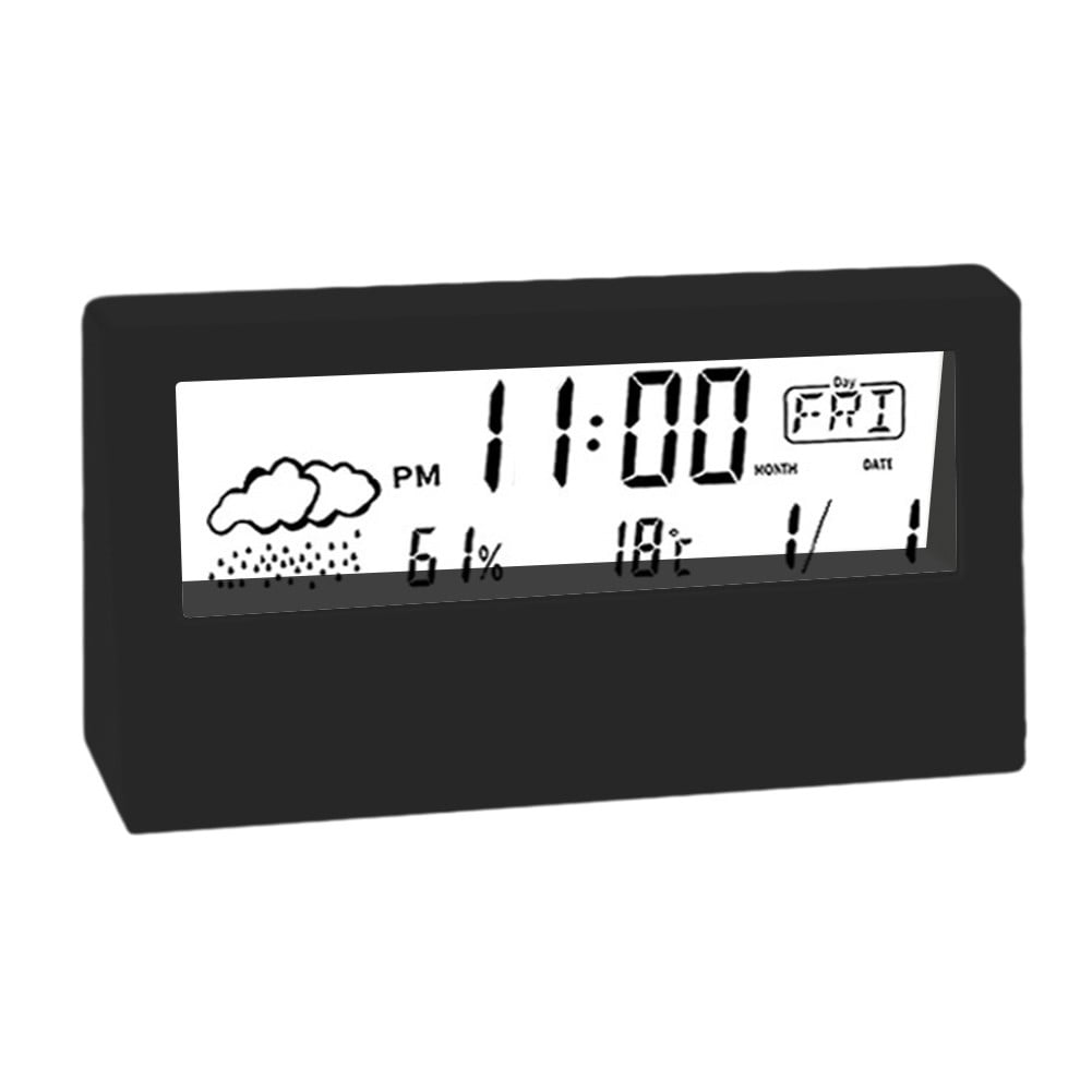 Thermo-Hygrometer Clock Creative Weather Display Electronic Alarm CLock ...