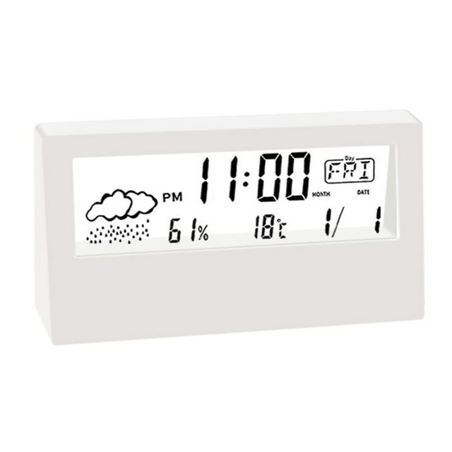 Thermo Hygrometer Clock Creative Weather Display Electronic Alarm Clock