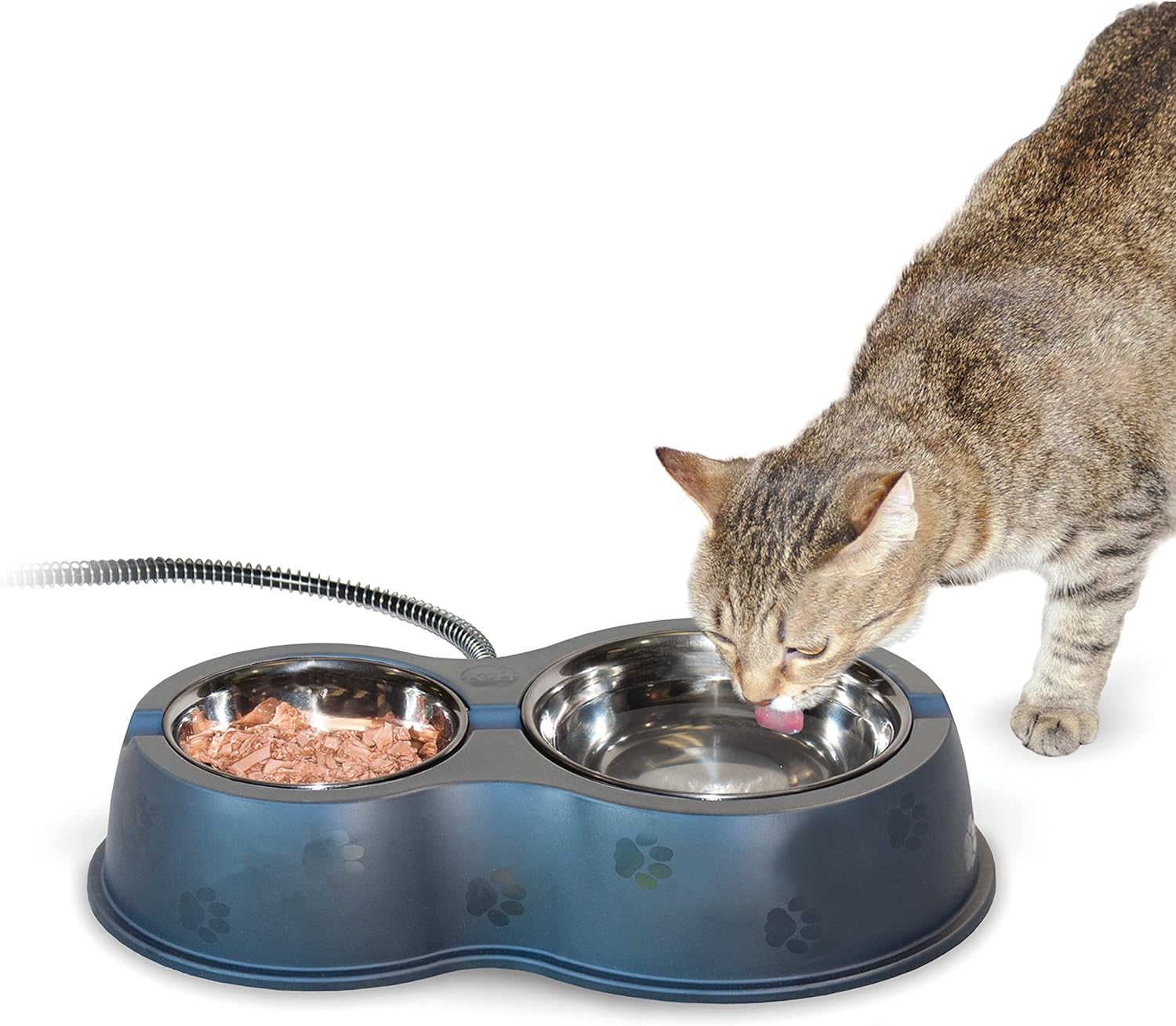 Thermo-Kitty Caf Outdoor Heated Cat Food & Water Bowls for Outside Pets ...