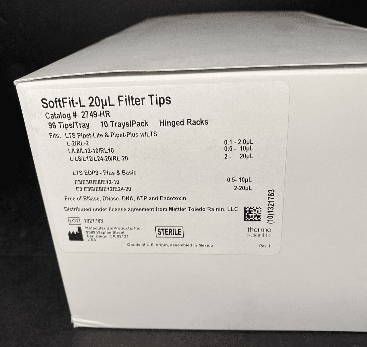 Thermo Scientific Pipette Tips 20 ul for Rainin LTS 50 Racks with 96 ...