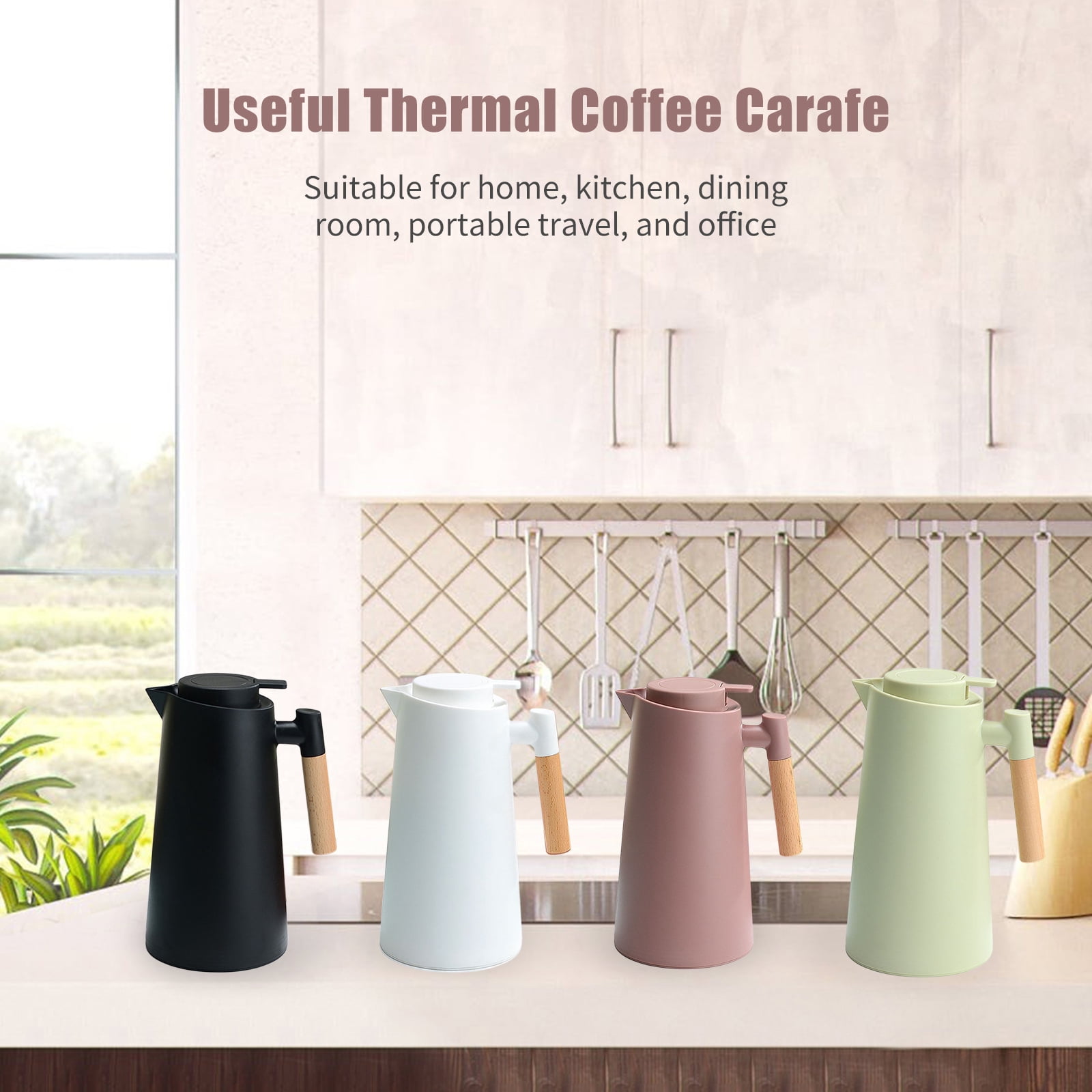 Thermo jug,Walled Wood Handle Water Thermal Coffee Pot With Wood ...