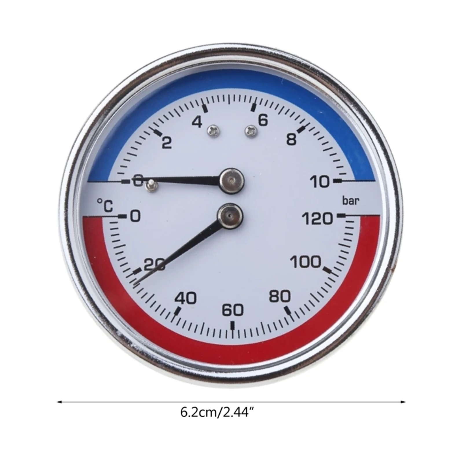 Thermo-manometer Boiler Temperature & Pressure Gauge 0-120 ℃ 0-10 Bar Mearsuring Range-Fitting ...