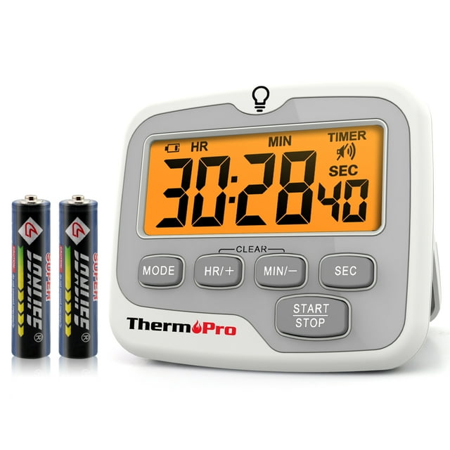 ThermoPro TM01W Magnetic Kitchen Timer with Loud Alarm, Count Up/Down ...