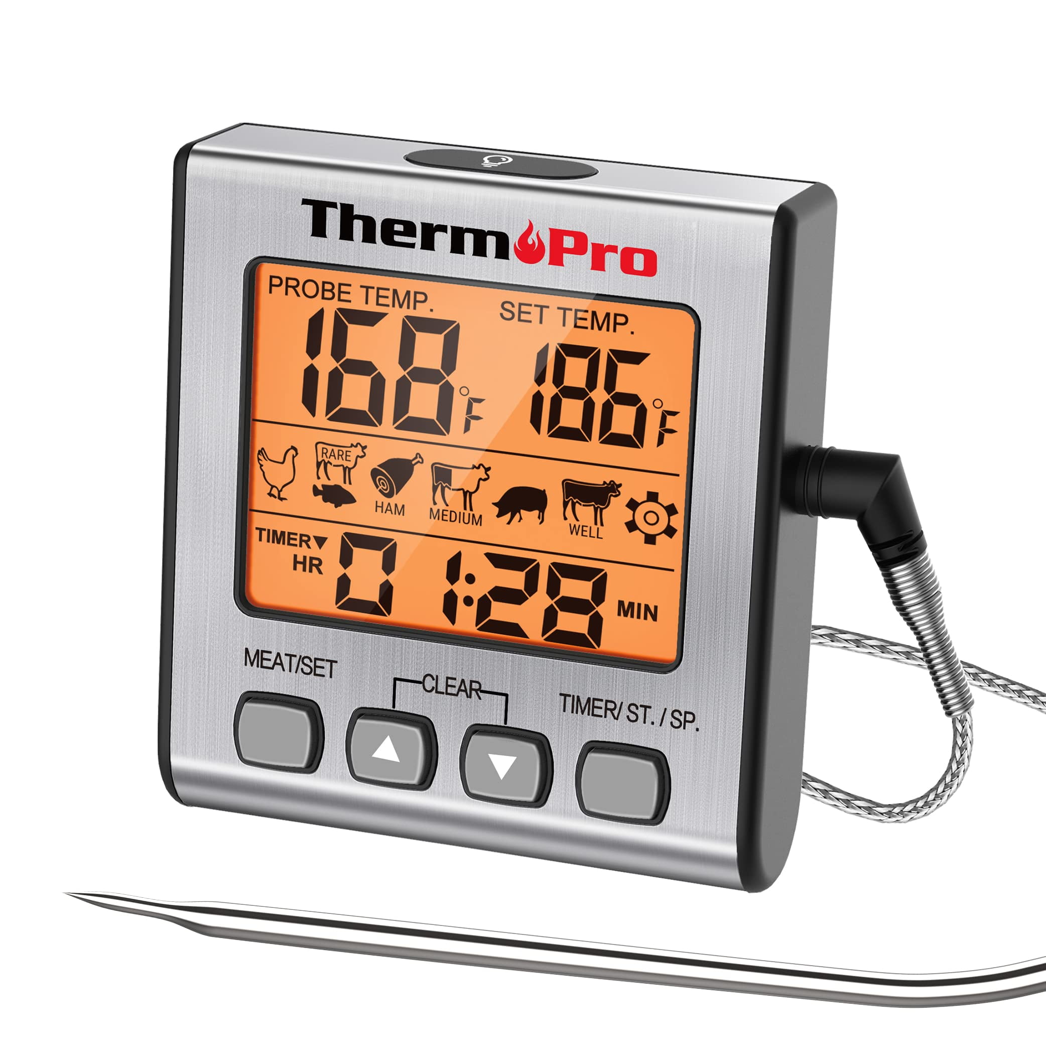 ThermoPro TP16S Digital Meat Thermometer for Cooking and Grilling, BBQ ...