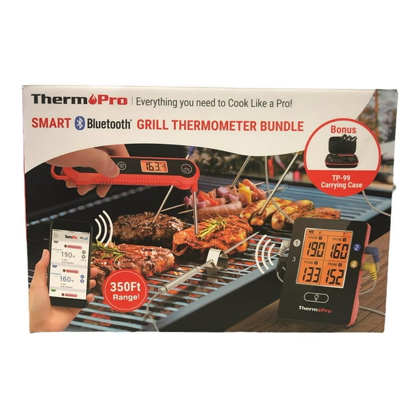ThermoPro Digital Smart 4-Probe Grill Thermometer with Rechargeable ...
