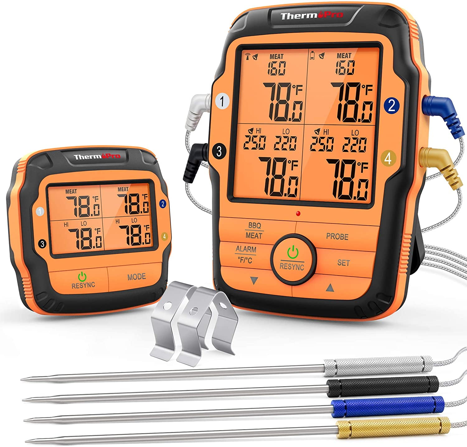 ThermoPro TP27 500FT Long Range Wireless Meat Thermometer for Grilling ...