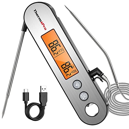 ThermoPro TP610 Digital Meat Thermometer for Cooking, Rechargeable ...