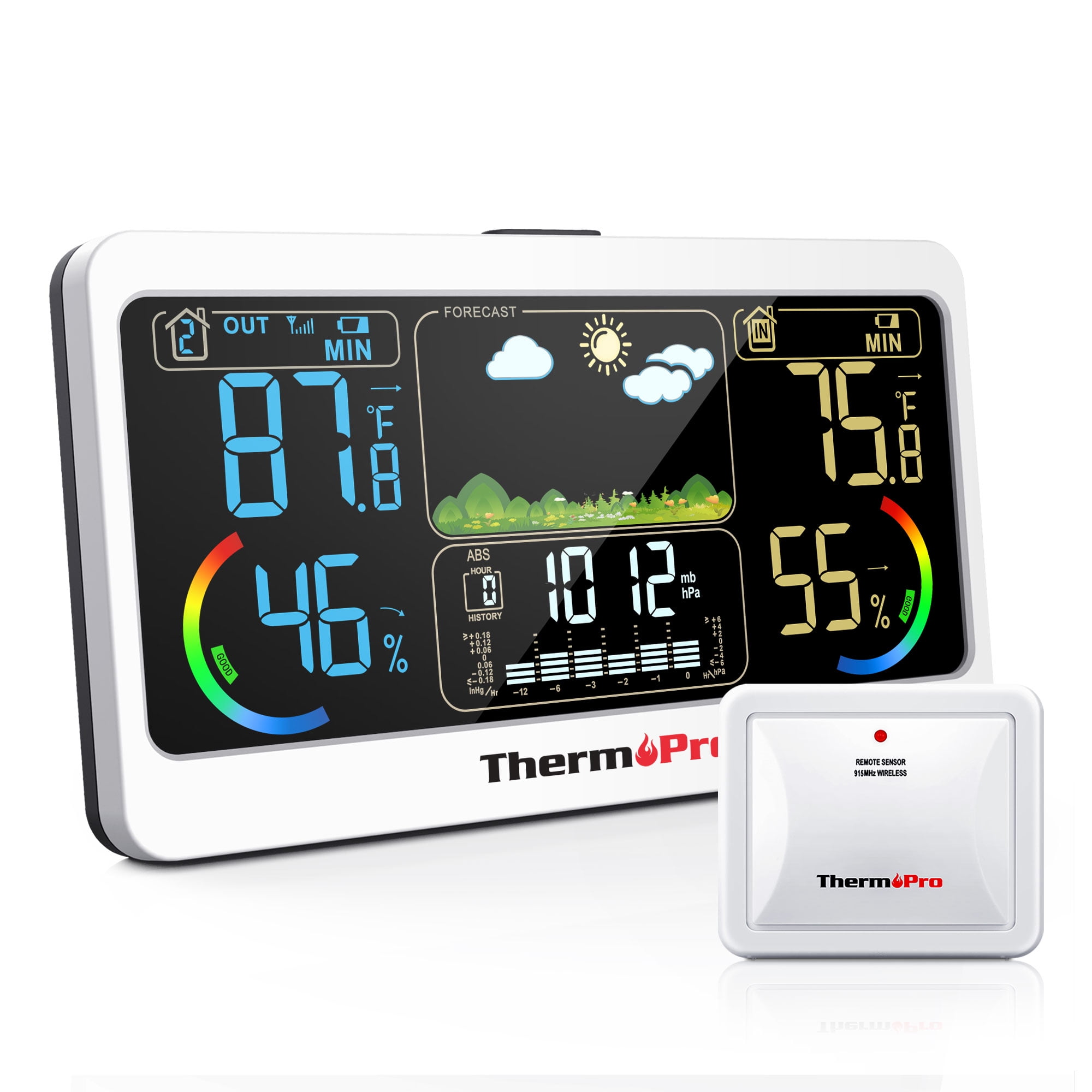 ThermoPro TP68B Wireless Weather Station with Indoor Outdoor Temp ...