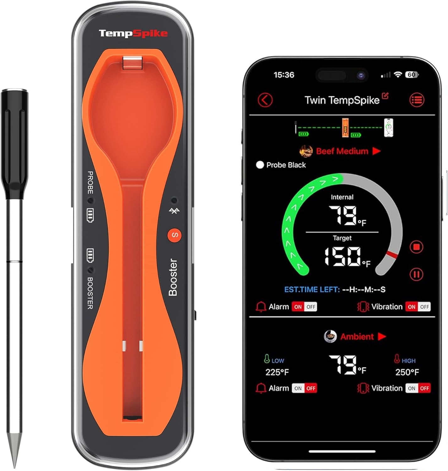 ThermoPro TempSpike 500FT Wireless Meat Thermometer, Bluetooth Meat ...