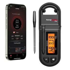 ThermoPro TempSpike 500FT Wireless Meat Thermometer Bluetooth with LED ...