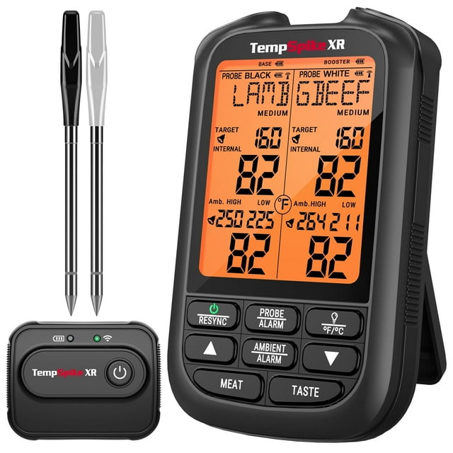 ThermoPro TempSpike XR 2000FT Wireless Meat Thermometer with 2 Ultra-Thin Wireless Meat Probe ...