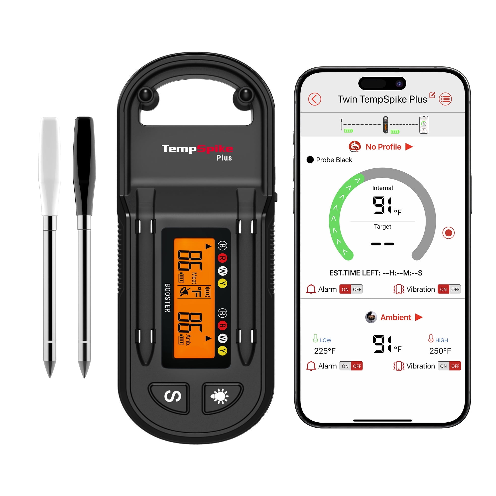 ThermoPro Twin TempSpike Plus Wireless Meat Thermometer with Ultra Thin ...