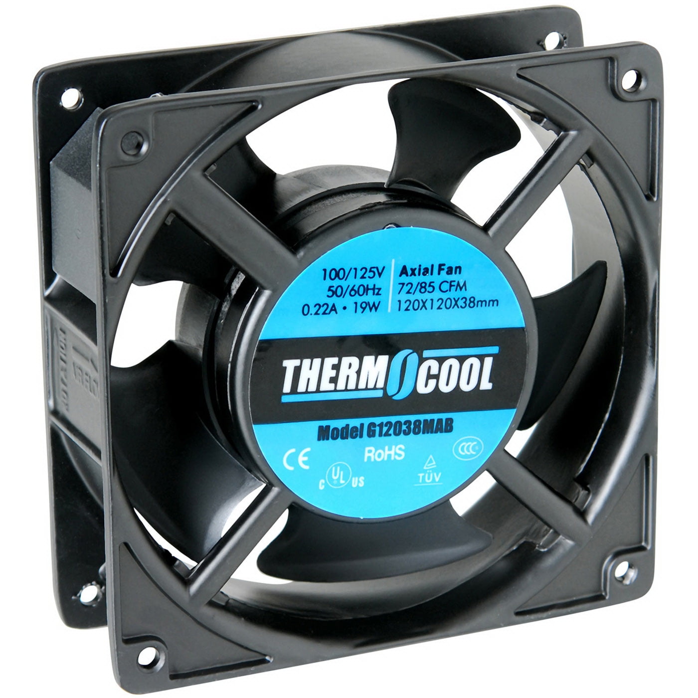 Thermocool Electronic PC Muffin Cooling Fan 110 VAC, 120 x 38mm Ball ...