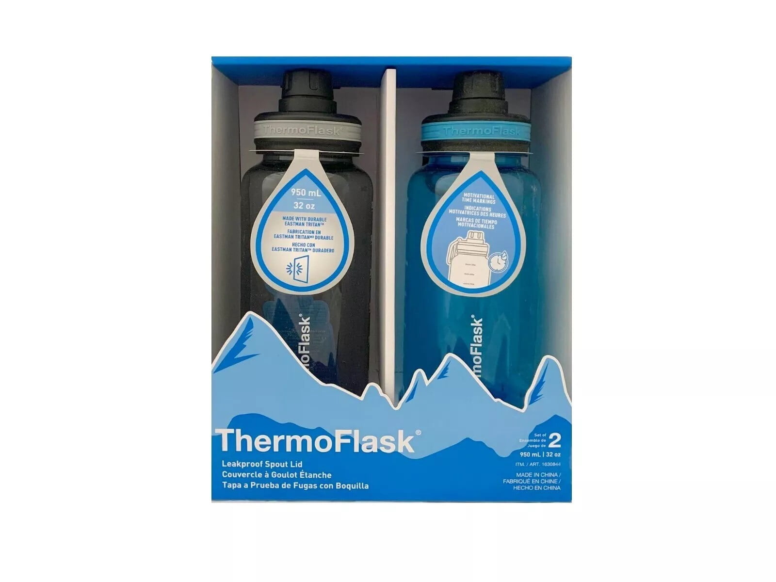 Thermoflask 32 Oz. Motivational Water Bottle with Easy-Carry Loop ...
