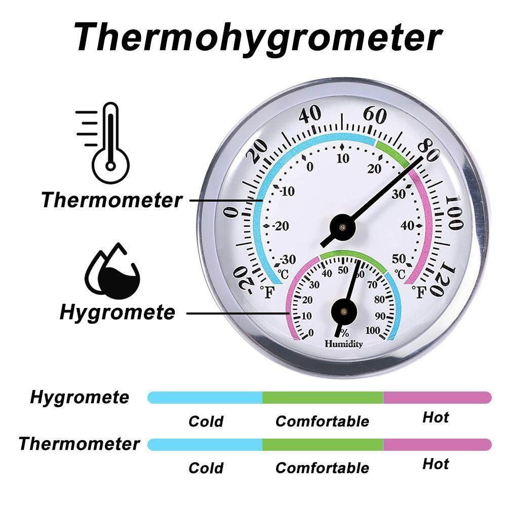 Thermohygrometer Wall Mounted Aluminum High Precision Meter -20~+120°F ...