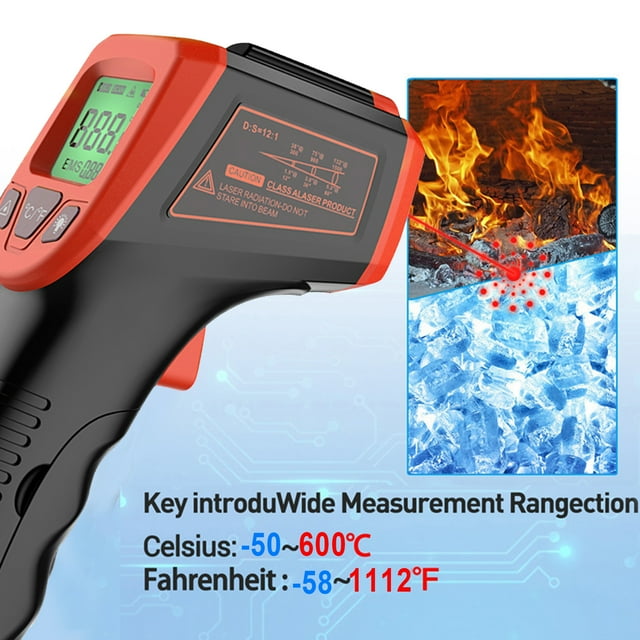 Thermometer,600c) With Lcd Temperature -58f To Infrared Thermometer ...