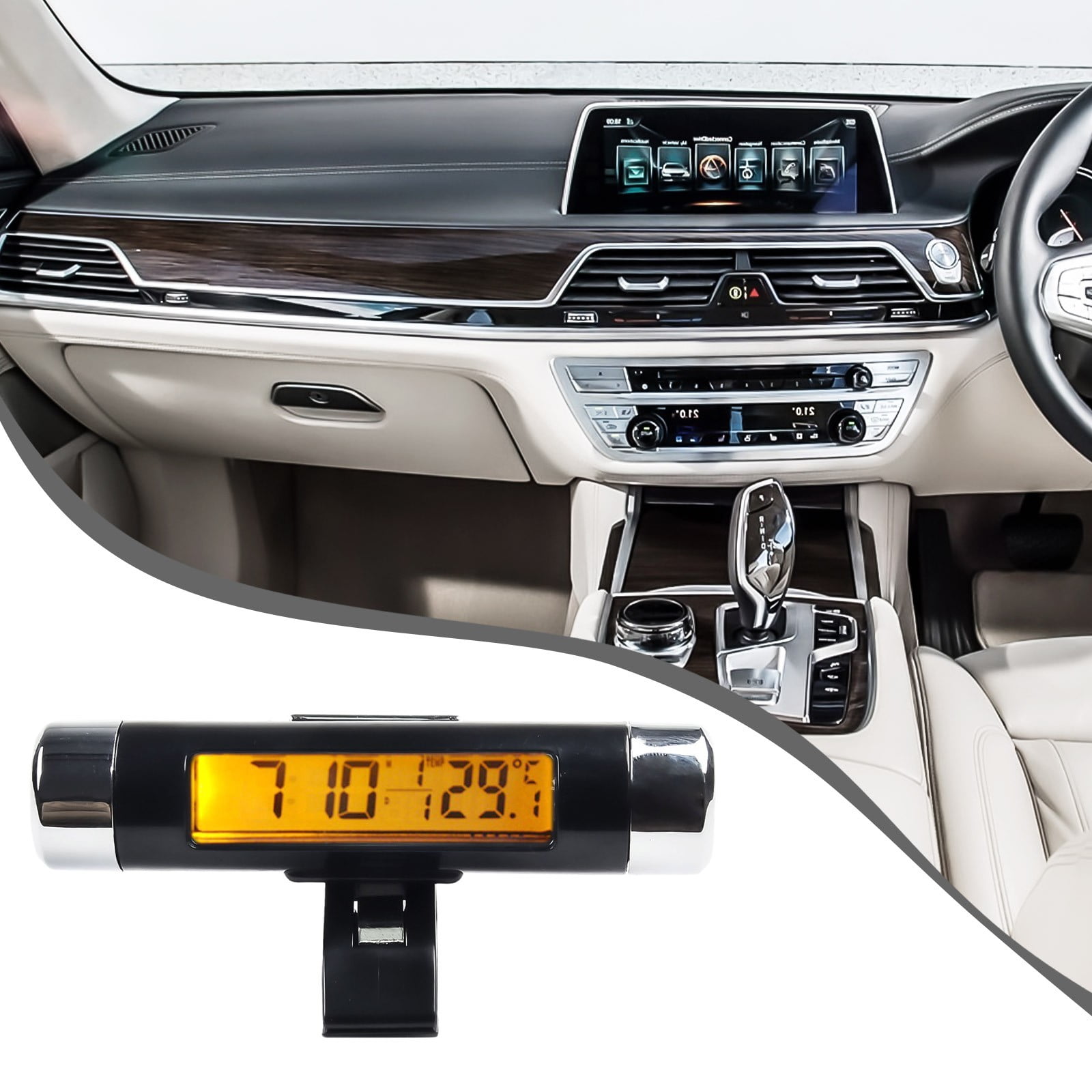 Thermometer Universal Fitment Car Dashboard Green Backlight Thermometer ...