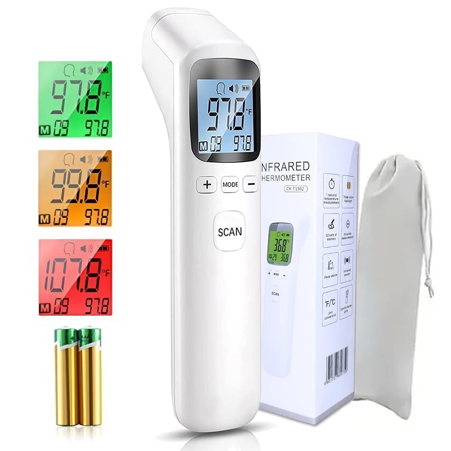 Thermometer for Adults and Kids, No-Touch Infrared Forehead Digital ...