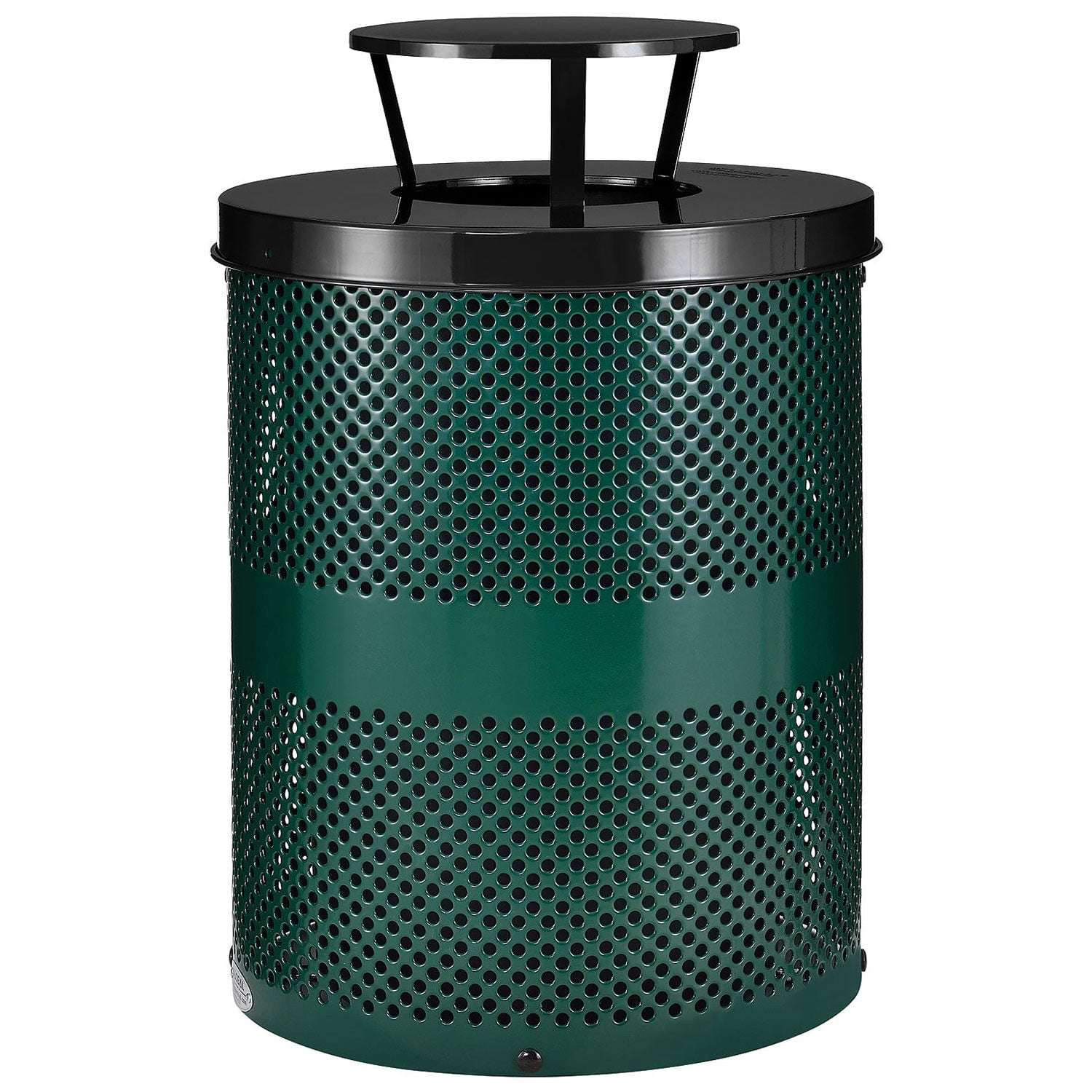 Thermoplastic Coated Perforated Receptacle w/Rain Bonnet Lid, 36 Gallon ...