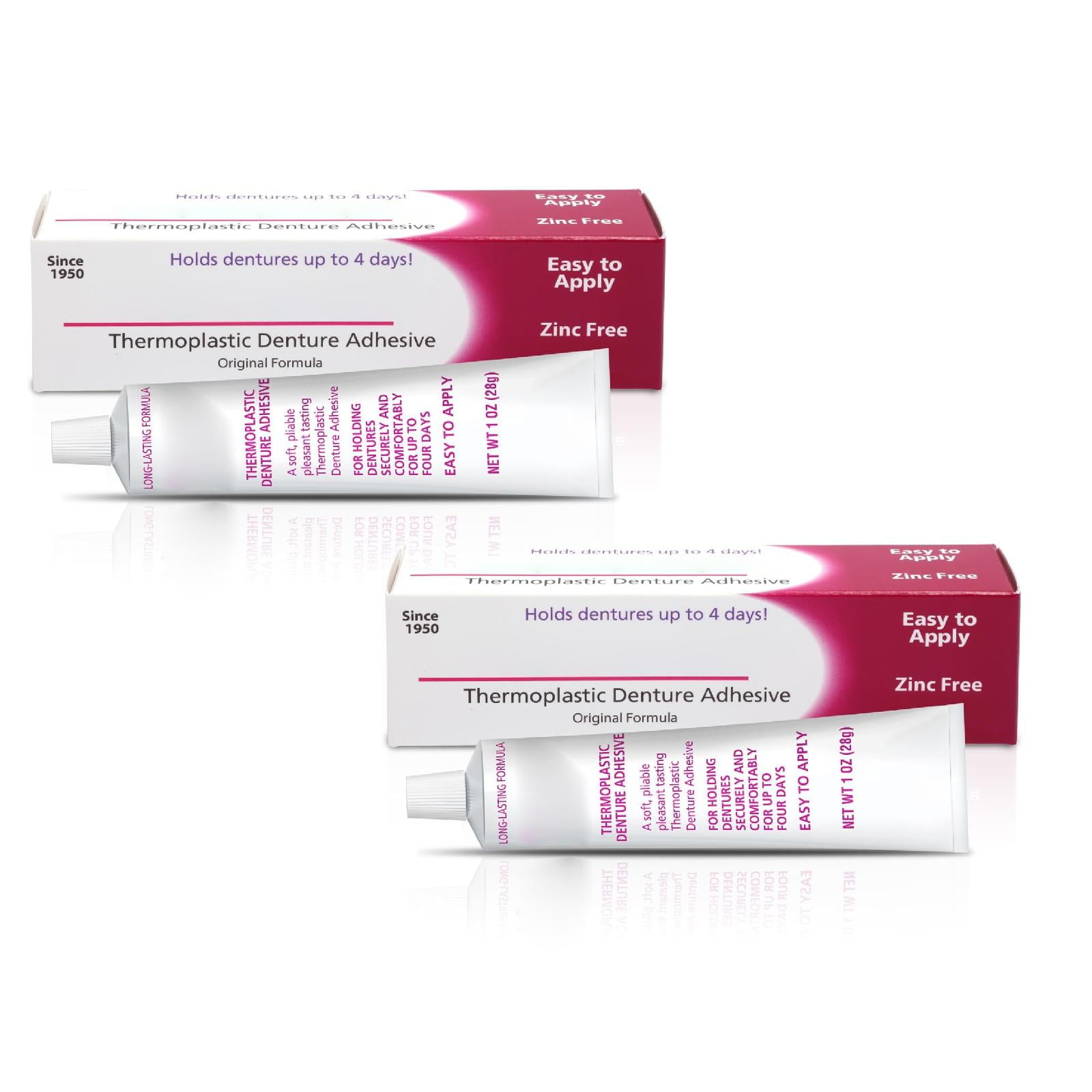 Thermoplastic Denture Adhesive 1oz - Non-Glue Soft Reliner 2PCS ...