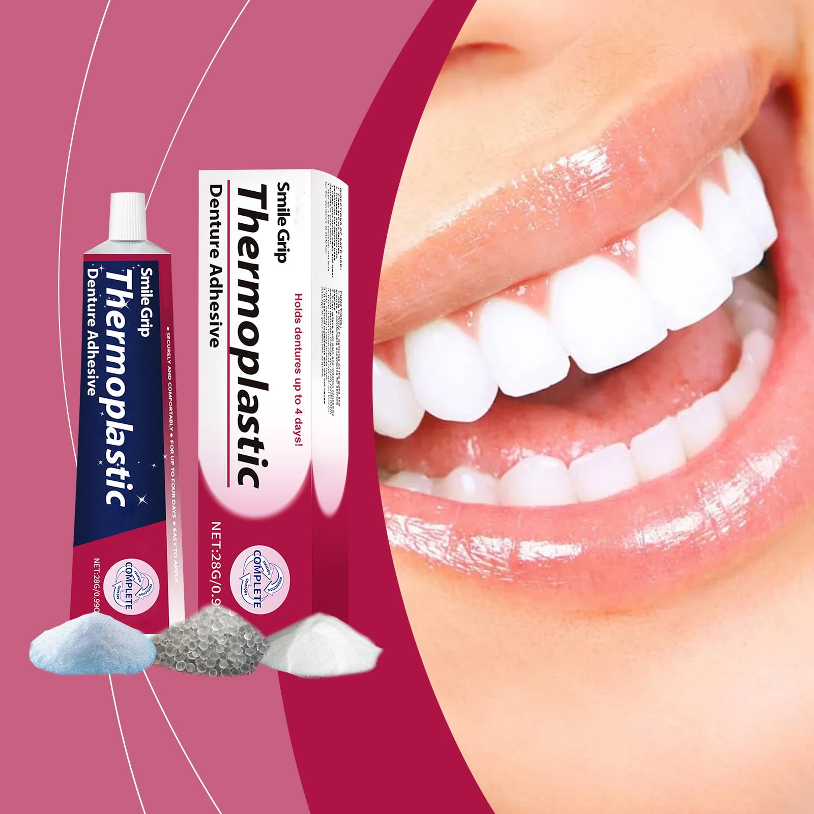 Thermoplastic Denture Adhesive, Professional Long Lasting Dentures ...