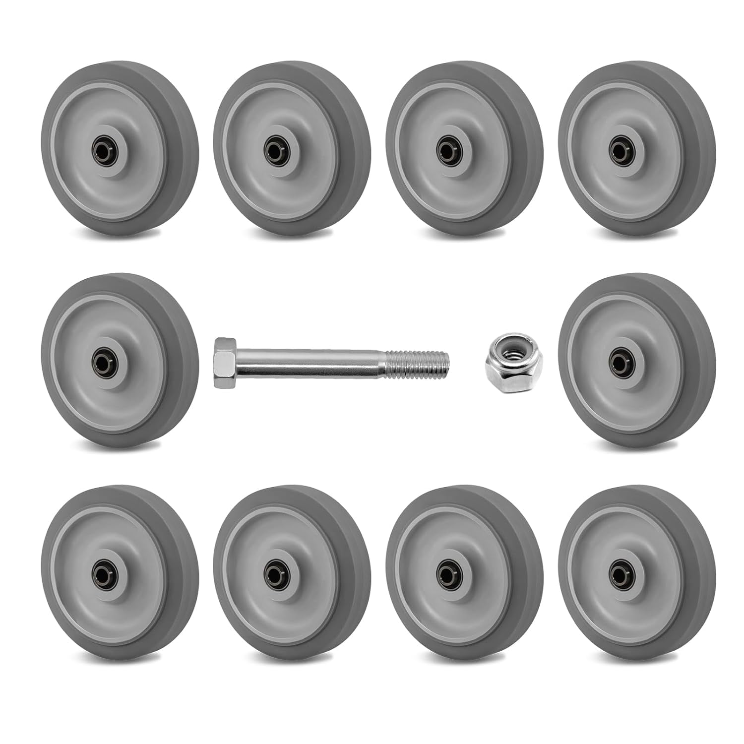 Thermoplastic Rubber Caster Wheels– Heavy Duty, Precision Bearing, Non ...
