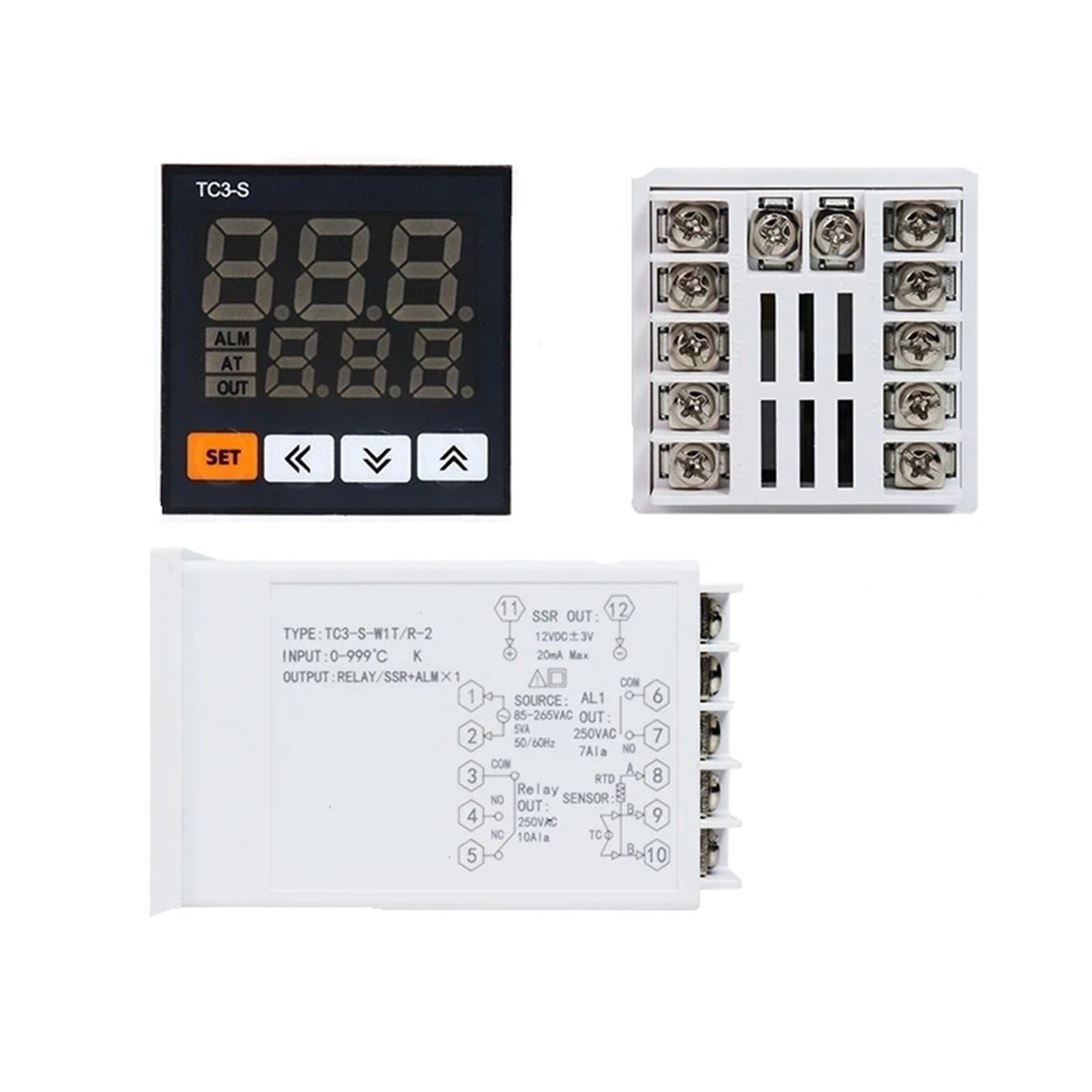 Thermoregulator Temperature Controller 220v AC PT100 K J Input TC3S ...