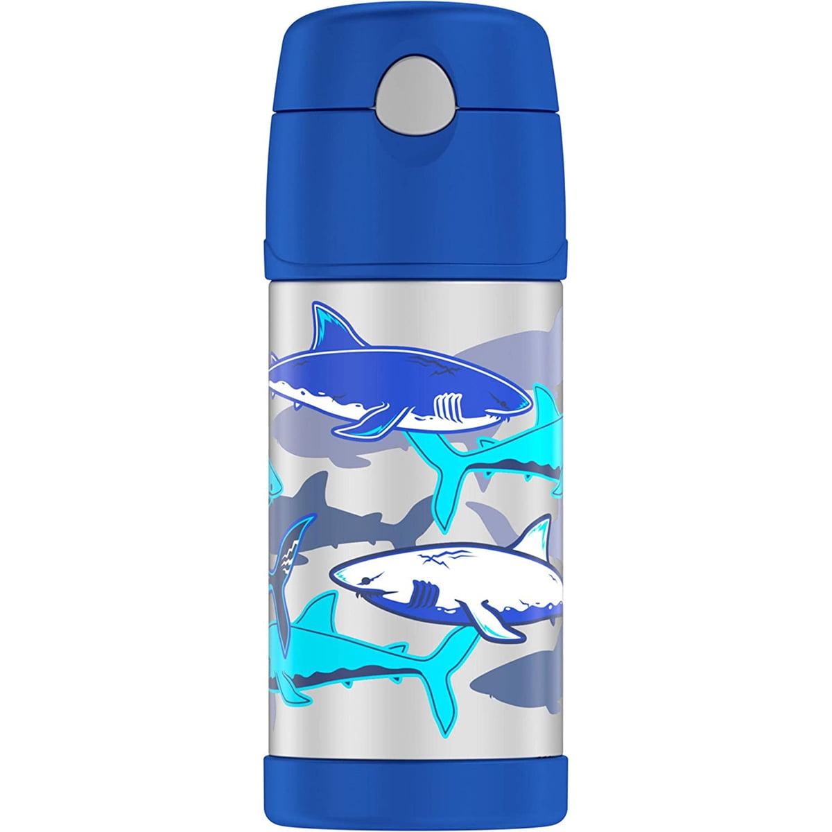 Thermos 12 oz. Kid's Funtainer Stainless Steel Straw Bottle - Sharks - Walmart.com