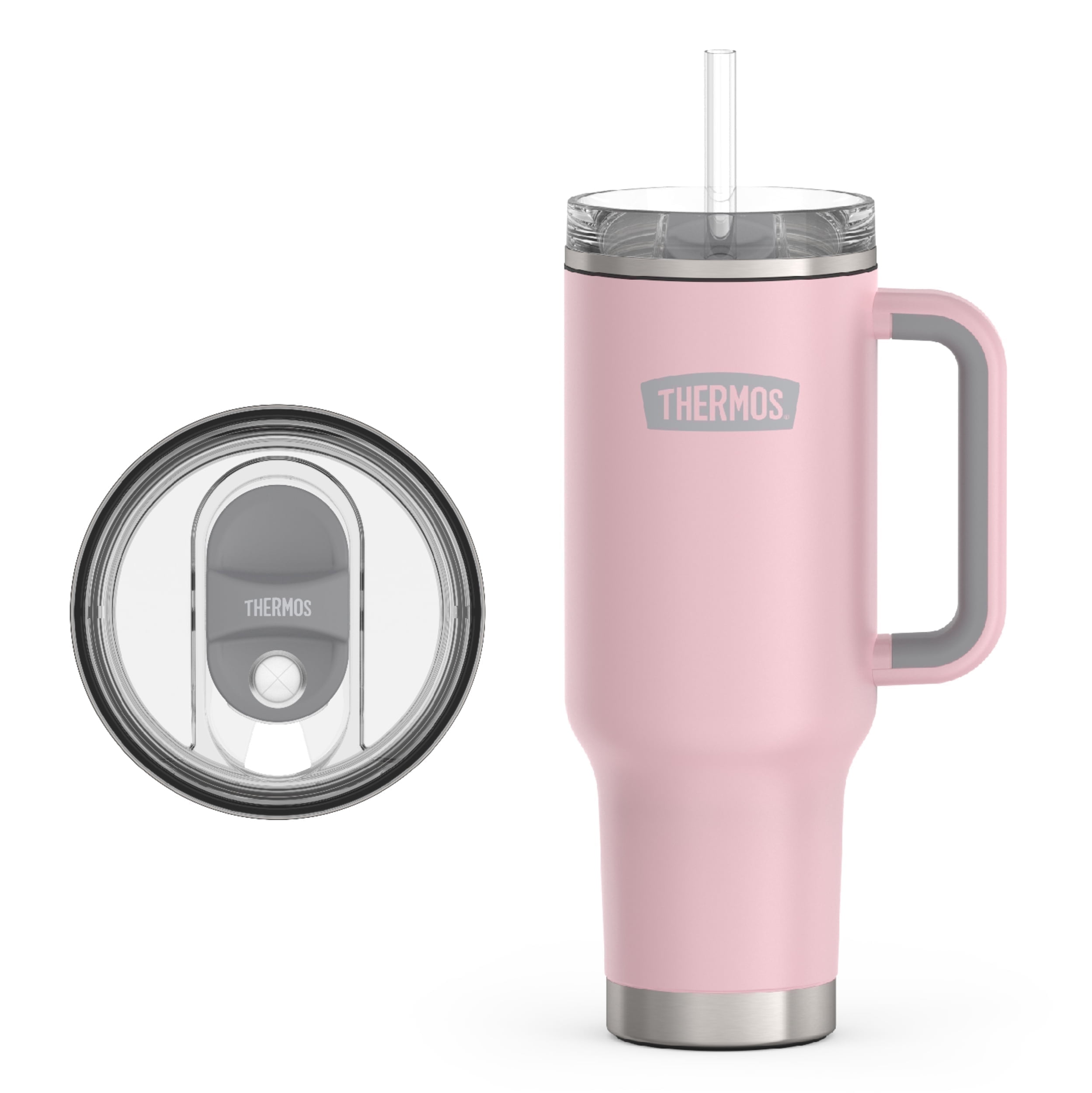 Thermos 40 oz Stainless Steel Cupholder Mug with Straw Sunset Pink ...
