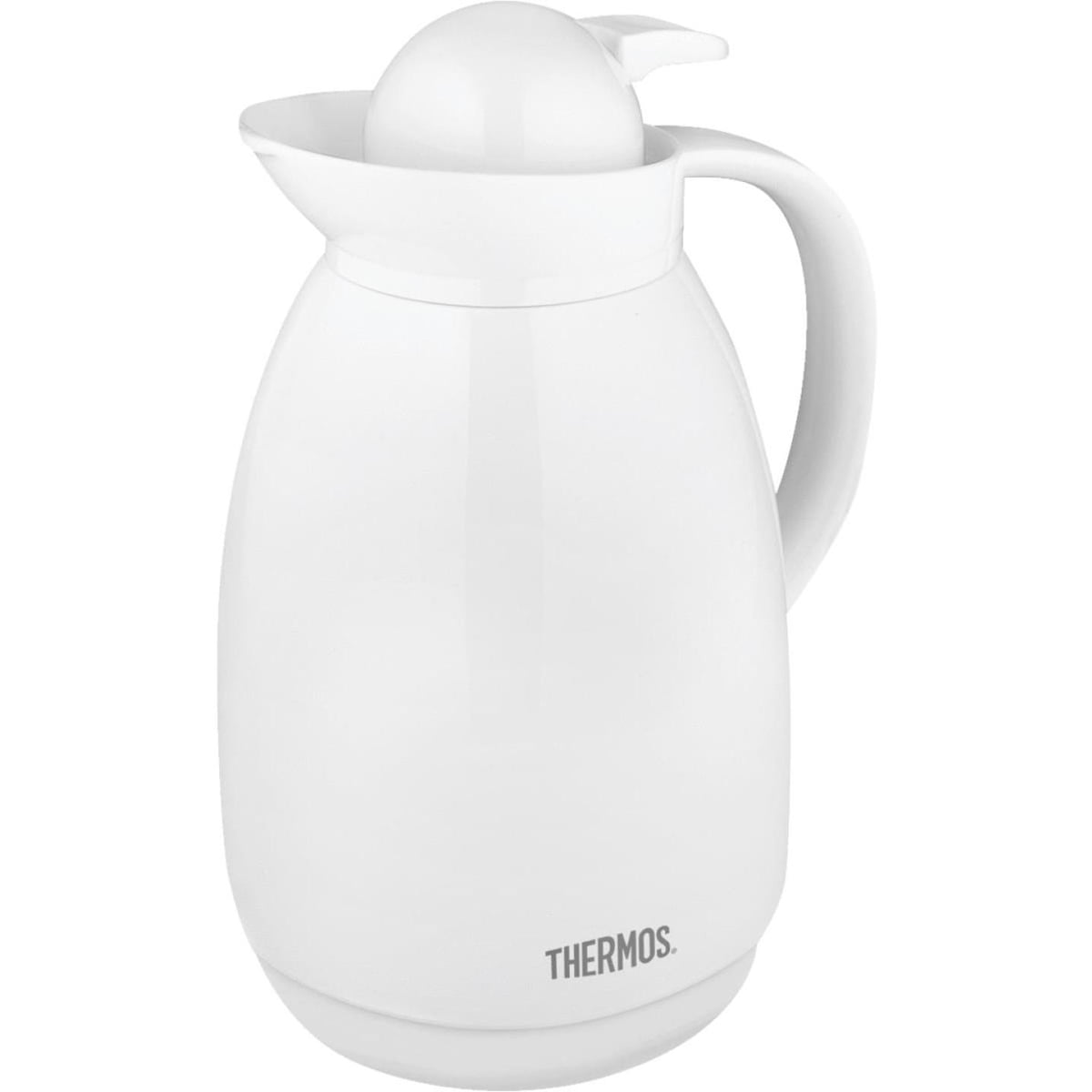Thermos Insulated Coffee Carafe with Lid, Keeps Hot Beverages, White ...