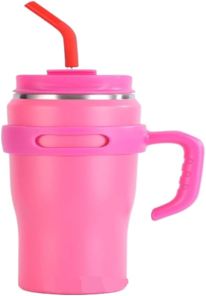 Thermos Cup Creative 304 Stainless Steel Straw Cup 1250ml Ice Cup Big Mac Car Portable Handle ...