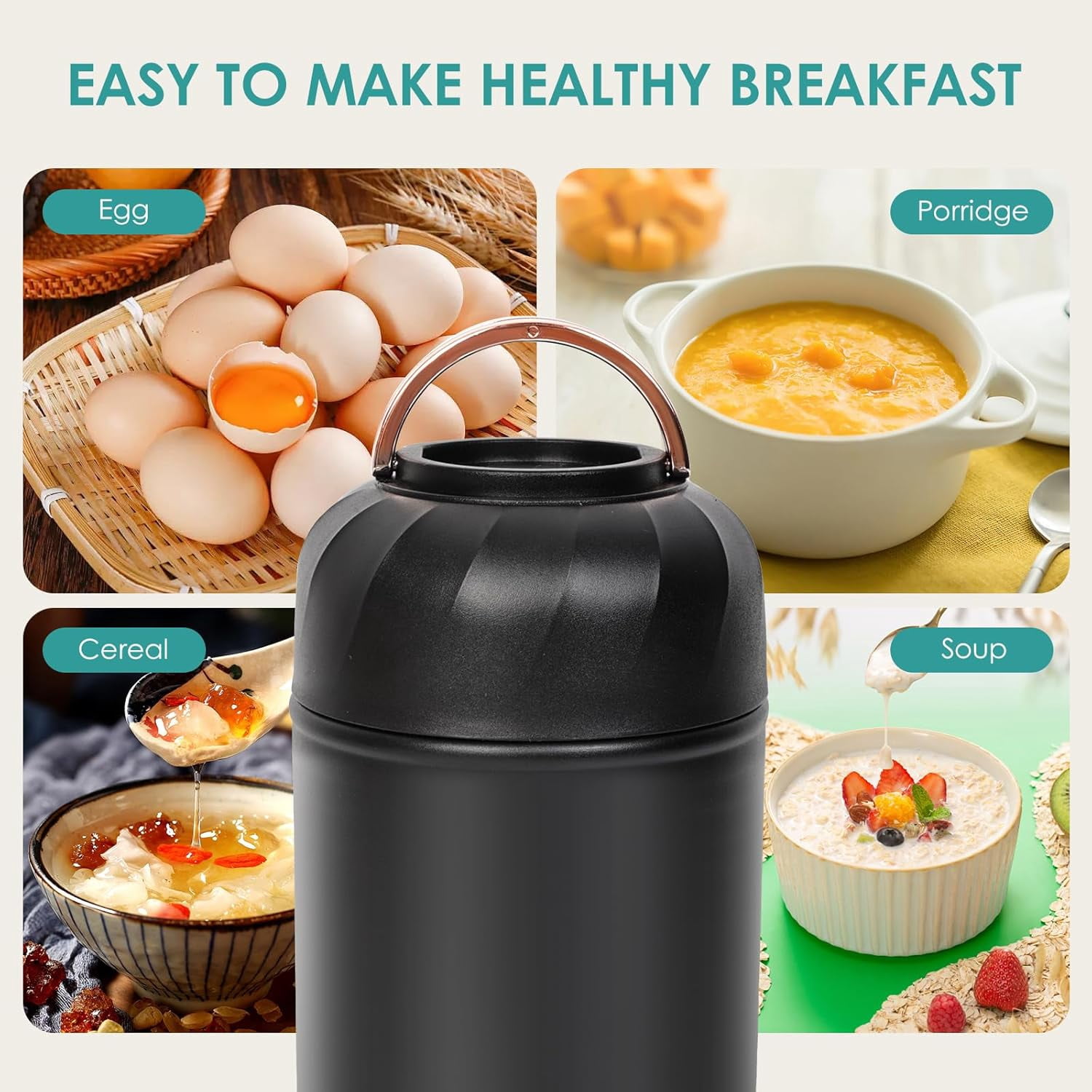 Thermos Food Containers for Hot Food, 17 oz, Soup Thermos with Foldable ...